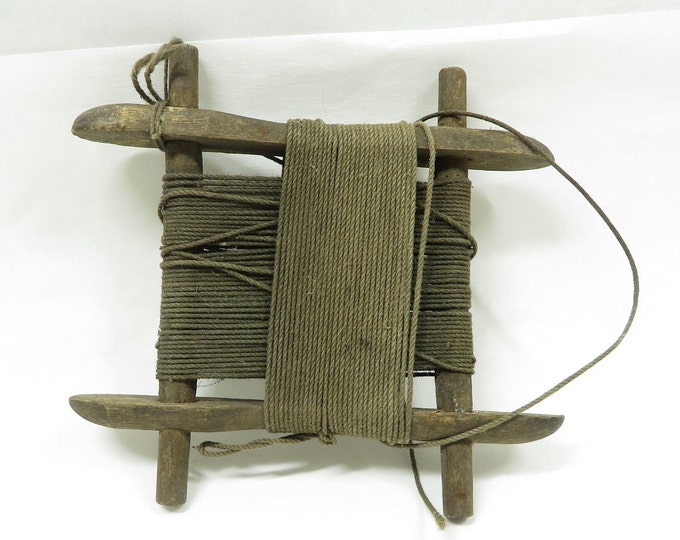 Fishing Line W/ Wood Reel Vintage Primitive - Etsy
