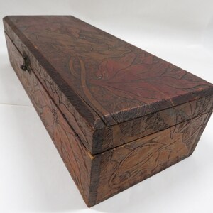 Flemish Art Pyrography Box Floral Design Vintage Not Perfect - Etsy