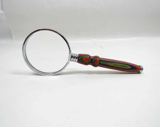 Magnifying Glass Hand Turned Rainbow Pattern Wood Handle - Etsy