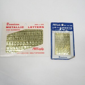 Dennison Letters Numbers Metallic Gold Vintage Nos Supply - Etsy
