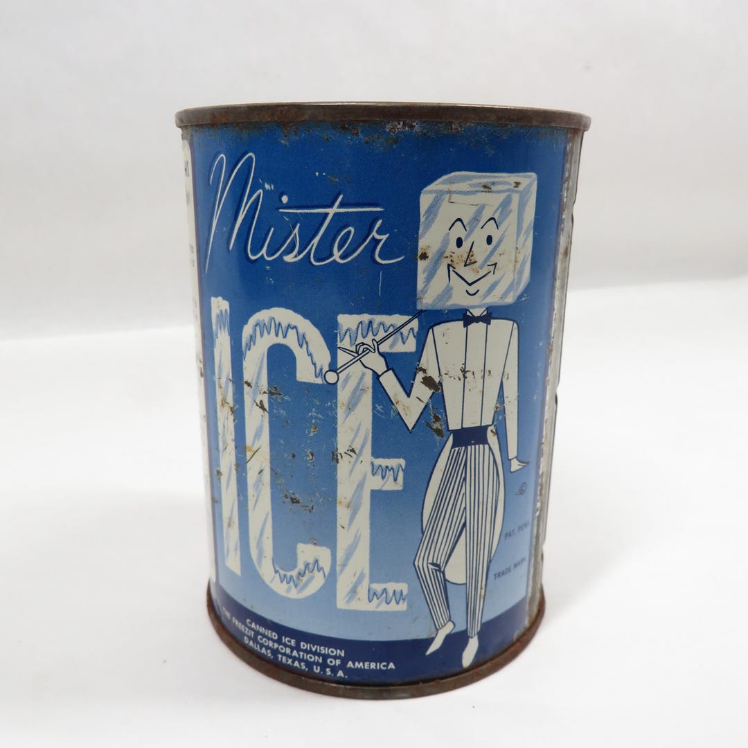 Mister Ice Tin Can Vintage Mid Century Collectible - Etsy