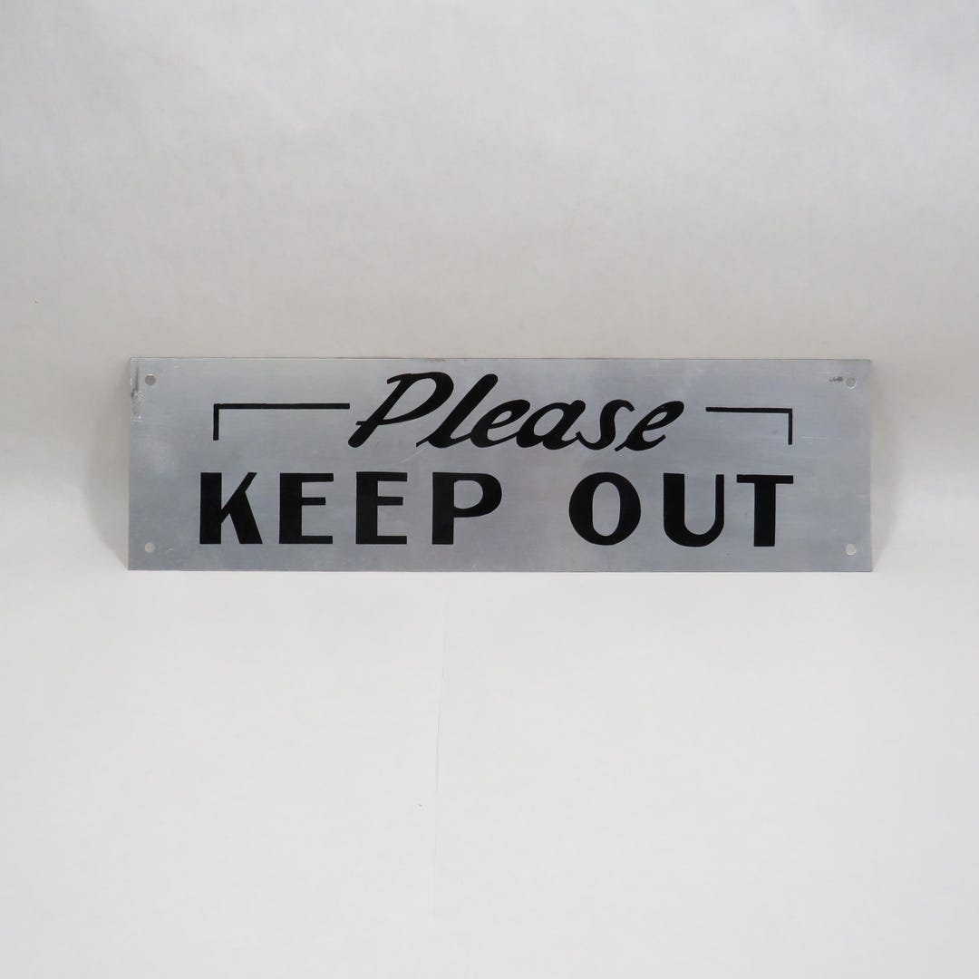 Metal Sign KEEP OUT MCM Vintage Collectible - Etsy