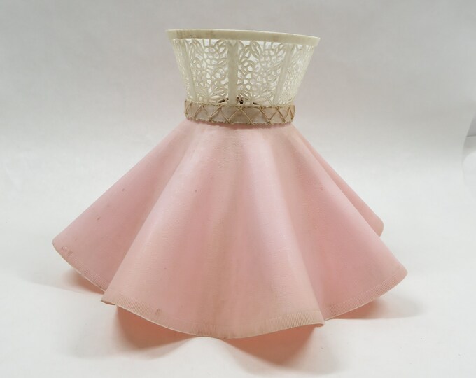 Ruffled Shade Lamp Plastic Pink/white Vintage - Etsy