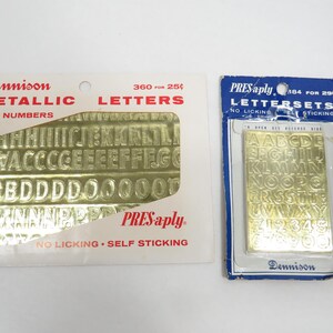 Dennison Letters Numbers Metallic Gold Vintage Nos Supply - Etsy