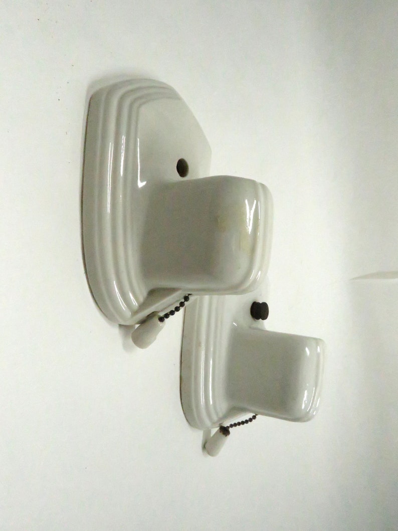 2 Sconces Porcelain Lights Matching Need Rewiring Vintage - Etsy