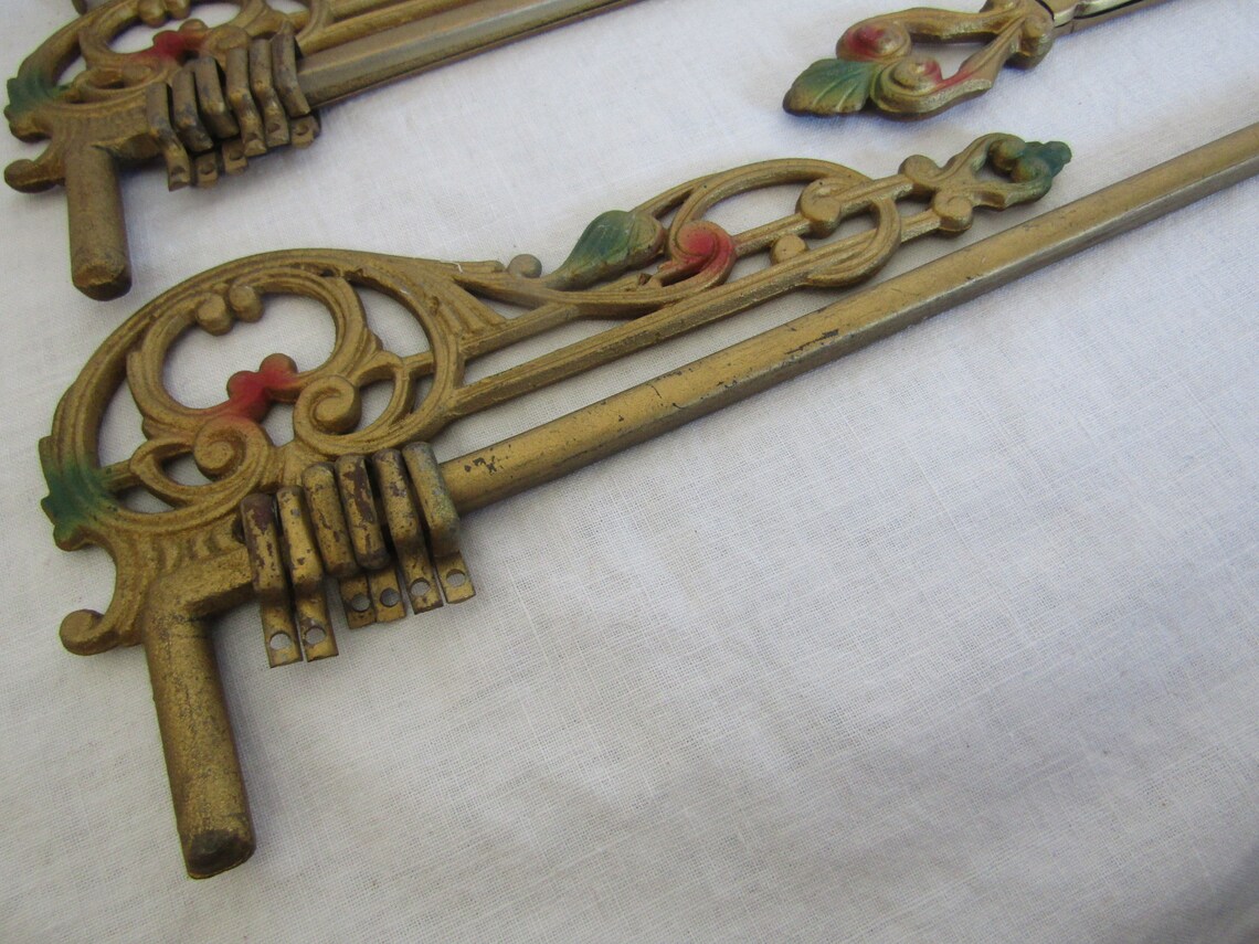 4 Swing Arm Drapery Rods and Brackets Antique Victorian | Etsy