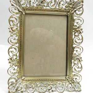 Picture Frame Metal Filigree Vintage Collectible Cottage Granny Core - Etsy