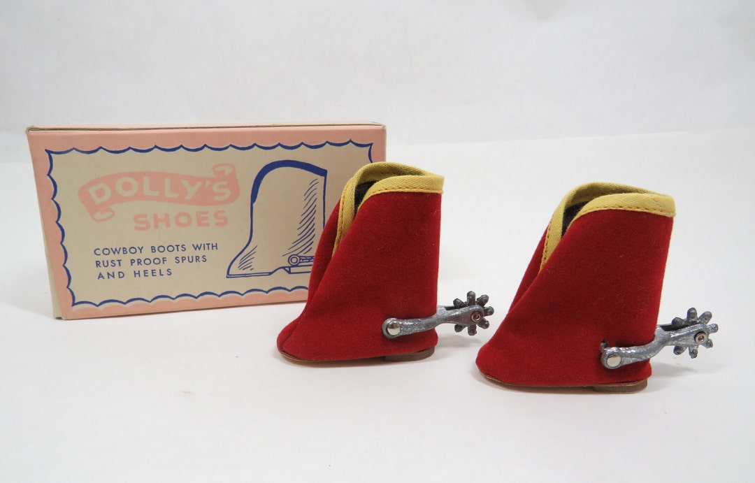 Doll Cowboy Boots With Spurs and Heels NOS Vintage Collectible - Etsy