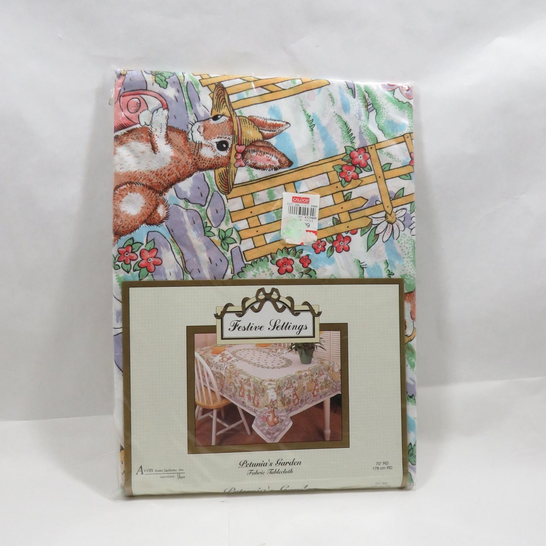 Easter Tablecloth Avon Home Fashions Inc Round Nos Vintage - Etsy