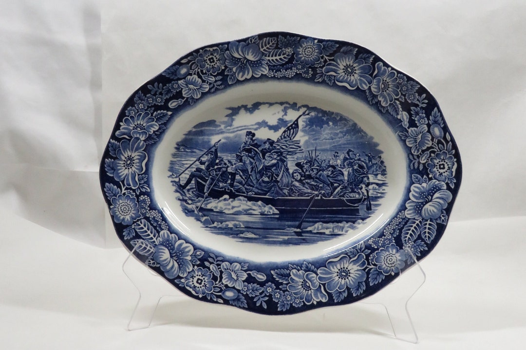 Platter Liberty Blue Washington Crossing the Delaware Vintage - Etsy