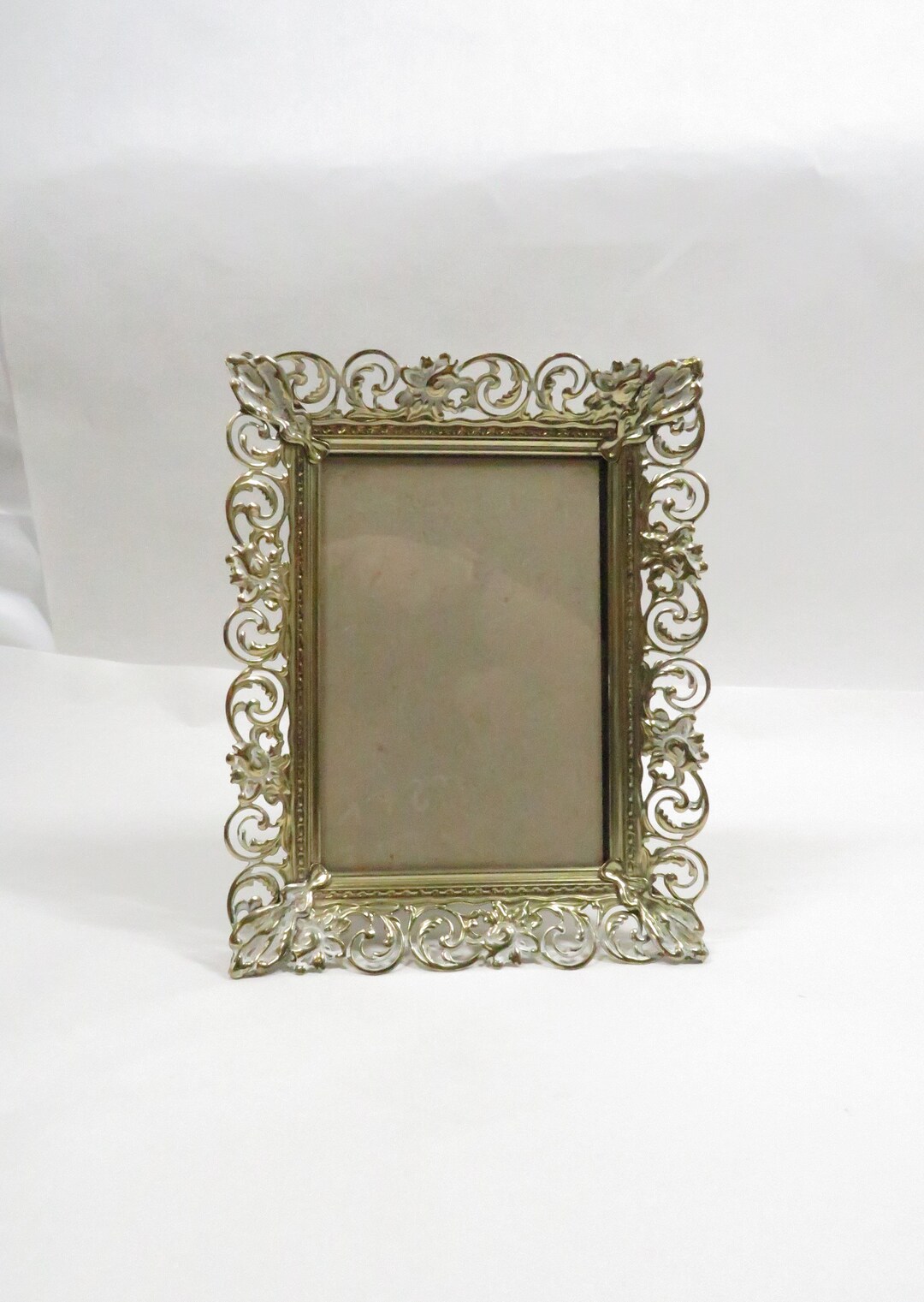 Picture Frame Metal Filigree Vintage Collectible Cottage Granny Core - Etsy