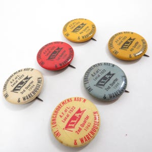 6 Union Button Pins From the 1940's Vintage Collectible - Etsy