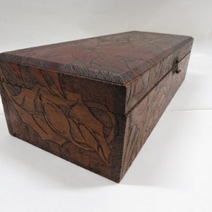 Flemish Art Pyrography Box Floral Design Vintage Not Perfect - Etsy