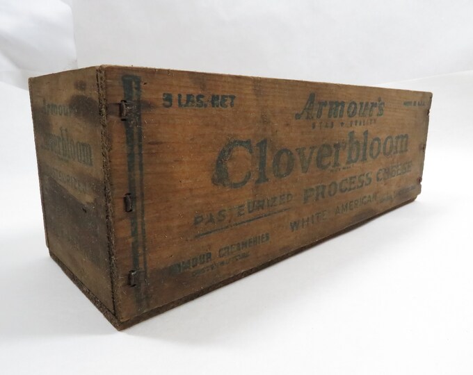 Wood Box Cheese Armour's Cloverbrand Brand Cheese Vintage - Etsy