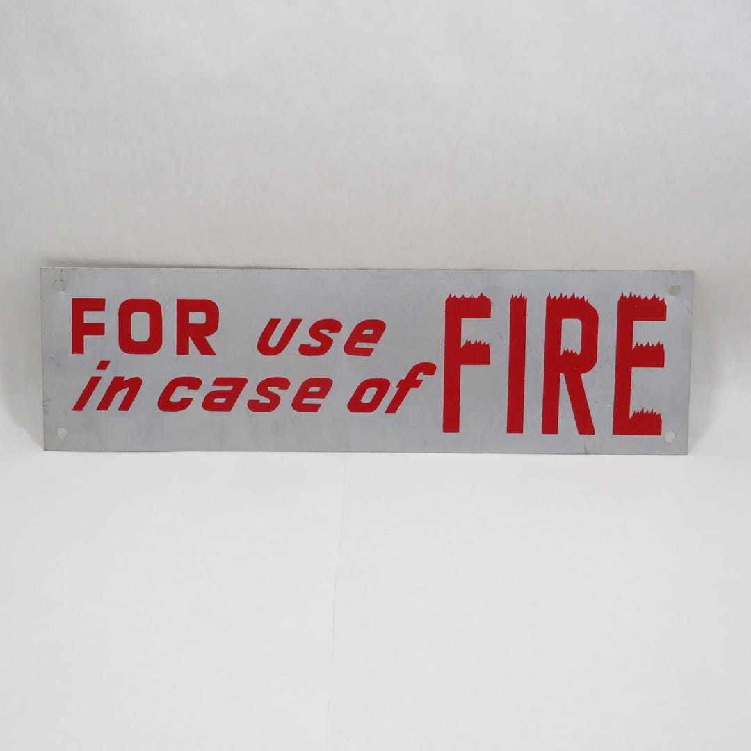 Metal Sign Fire Safety MCM Vintage Collectible - Etsy