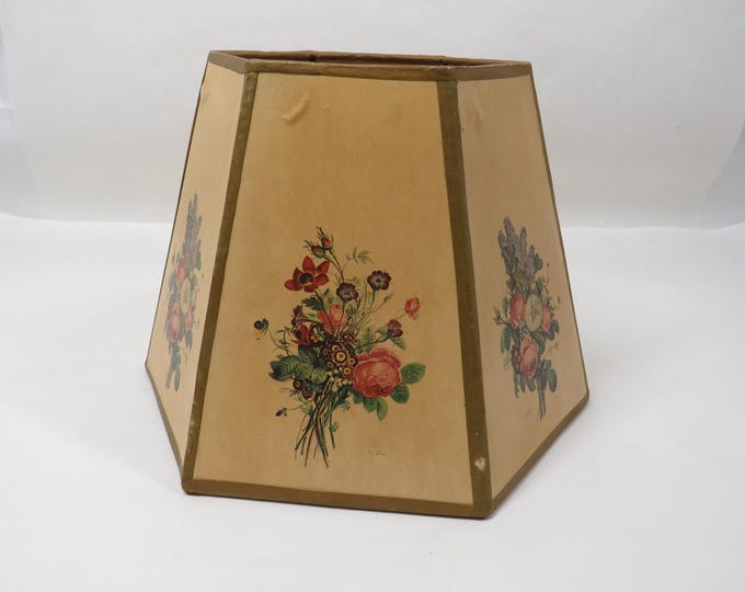 Botanical Lamp Shade Hexagon Vintage Mid Century Collectible - Etsy
