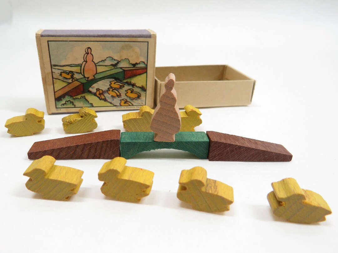Miniature Matchbox Wood Toy Bridge, Woman Ducks West Germany Nos ...