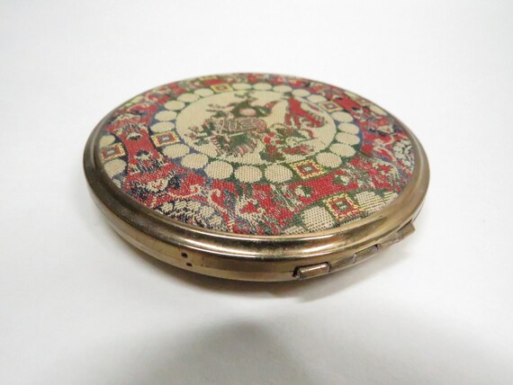 Mirror compact Retro Fabric Vintage - Gem