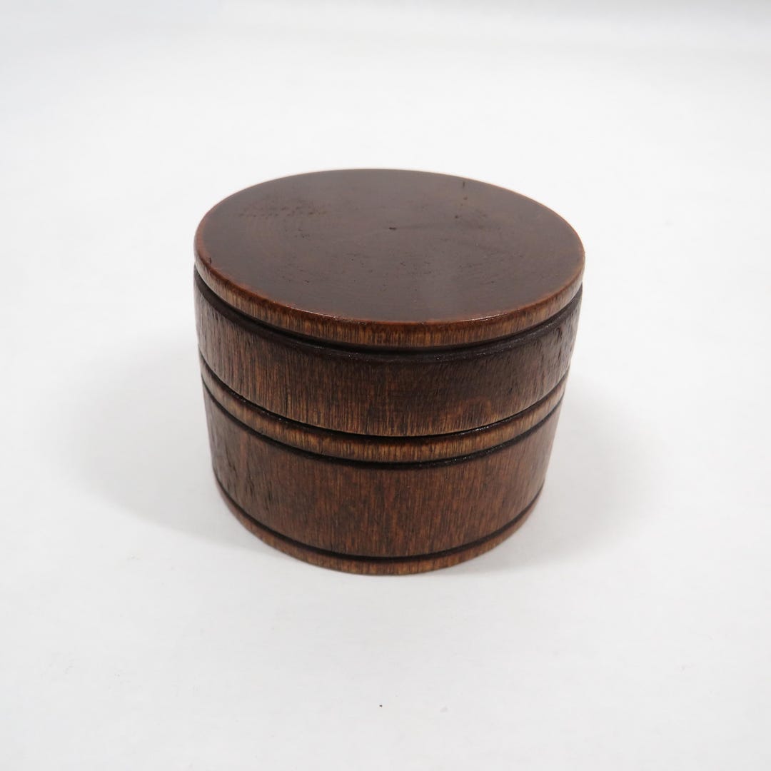 Round Box Wood Storage Vintage Collectible - Etsy