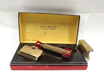 Antique 1912 Ever-ready Chrome Plated, Safety Razor With Original Green ...