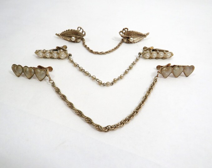 3 Sweater Guards Clips Vintage Lot - Etsy
