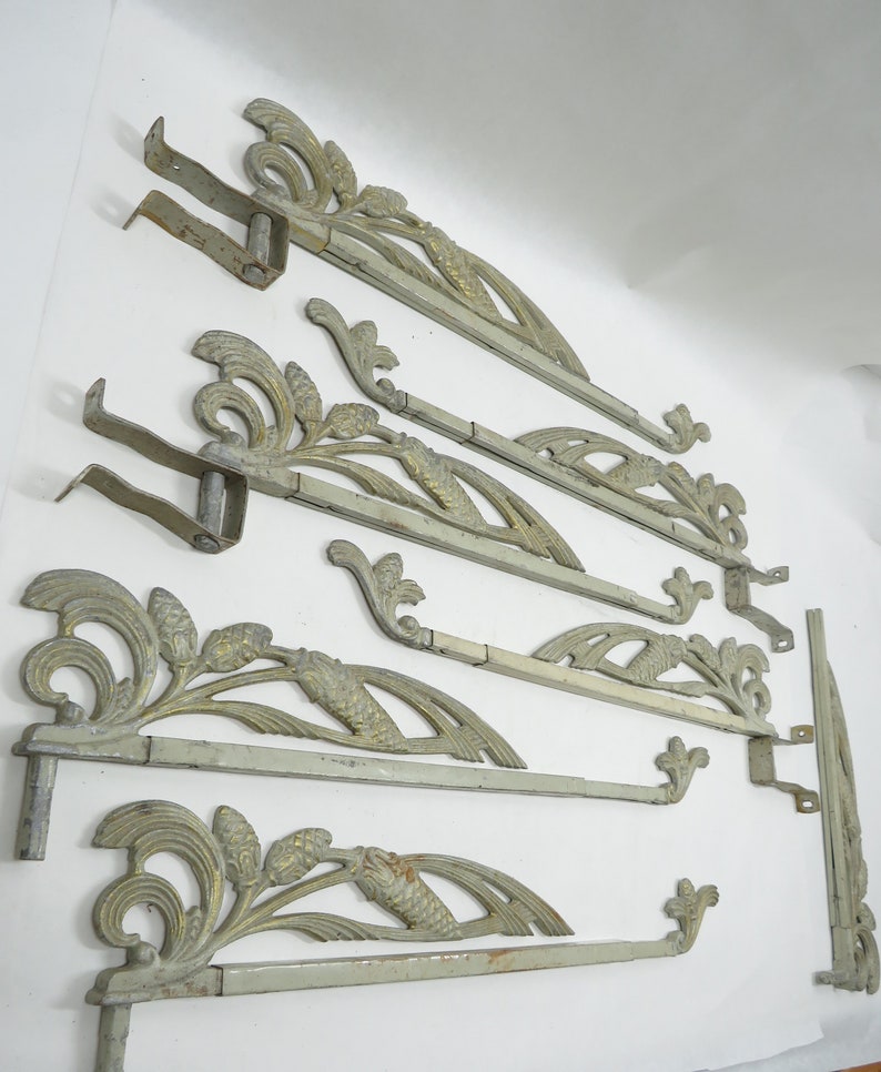 4 Swing Arm Drapery Rods and Brackets Antique Victorian - Etsy
