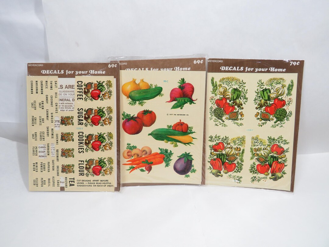 3 Decal Kitchen Decorating Packages Vintage Collectible Transfers - Etsy
