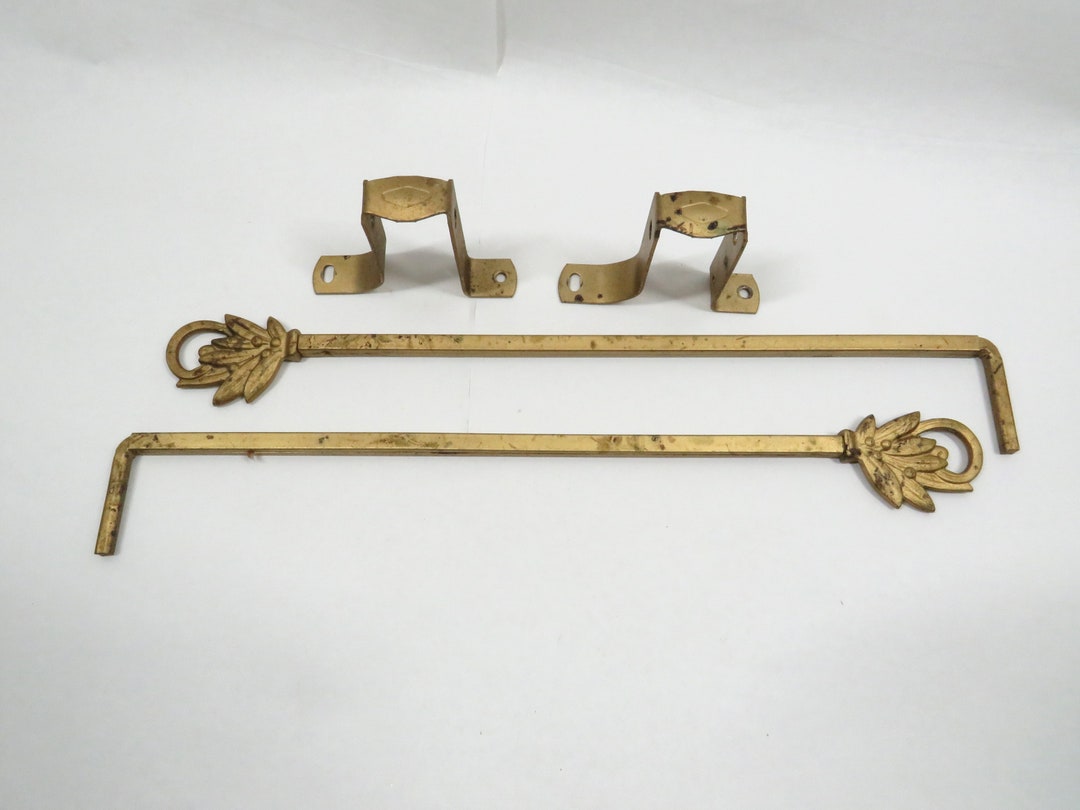 2 Swing Arm Drapery Rods and Brackets Antique Window Decoration - Etsy