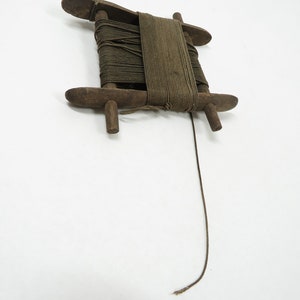 Fishing Line W/ Wood Reel Vintage Primitive - Etsy