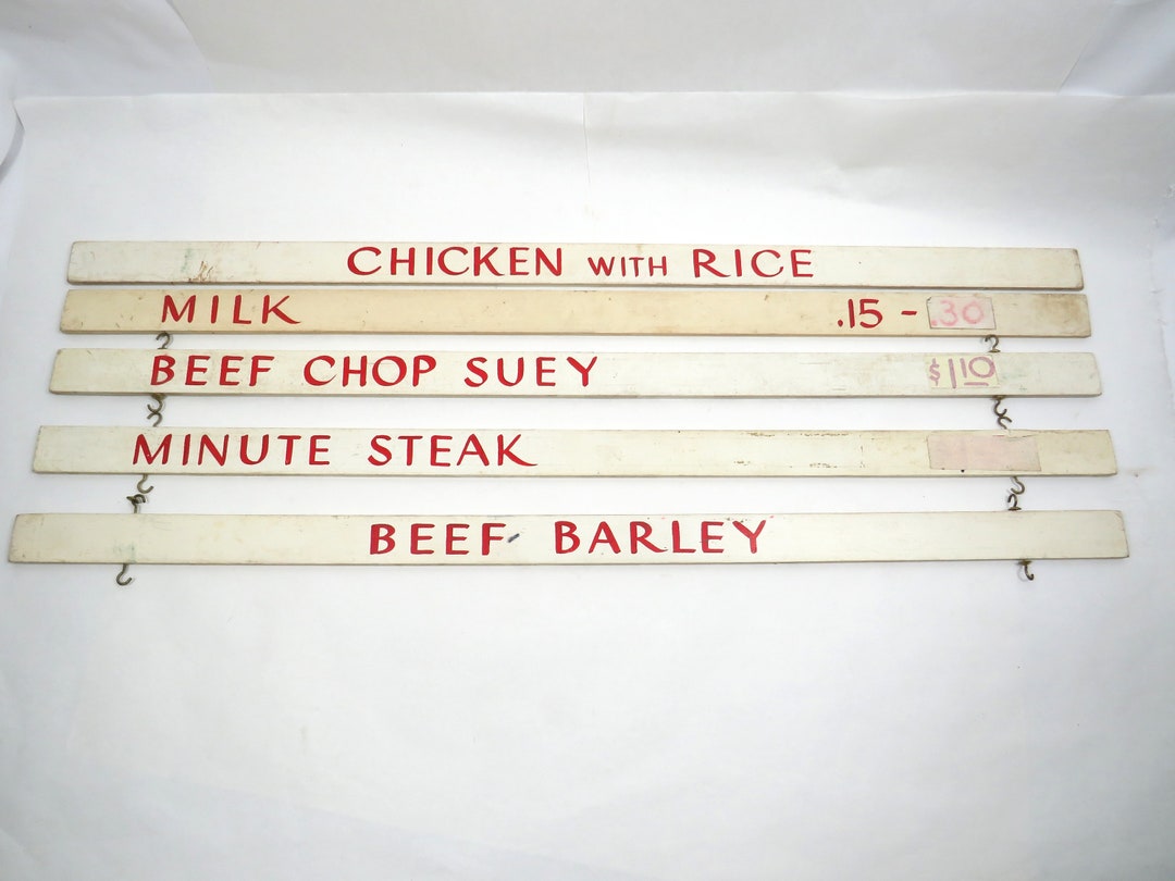 5 Restaurant Menu Salvage Wood Signs Vintage Hand Painted - Etsy