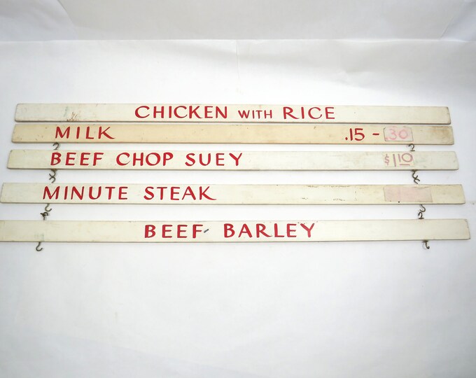 5 Restaurant Menu Salvage Wood Signs Vintage Hand Painted - Etsy