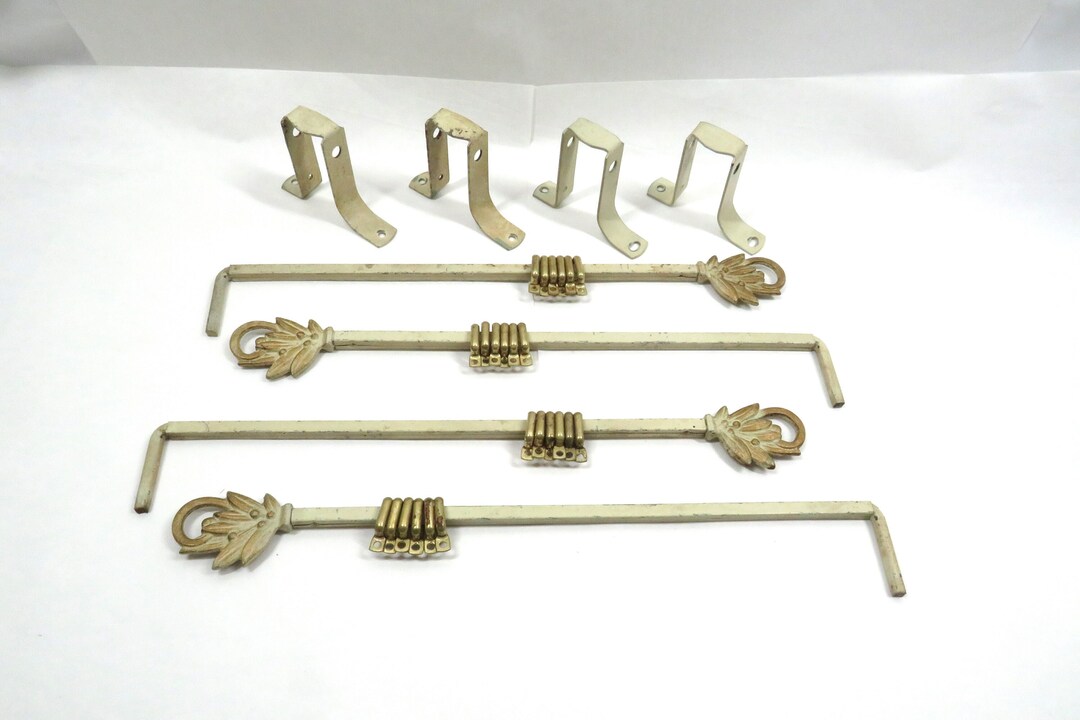 4 Swing Arm Drapery Rods and Brackets Antique Window Decoration - Etsy
