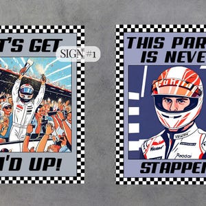 F1 Formula 1 Birthday Party Decor Signs | Pun-y Customizable and ...