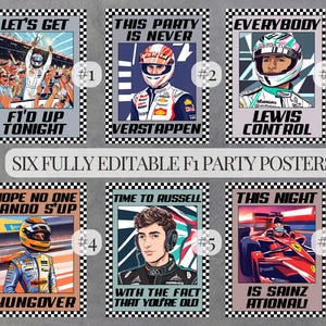 F1 Formula 1 Birthday Party Decor Signs Pun-y Customizable and ...