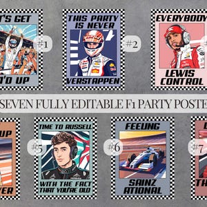 F1 Formula 1 Birthday Party Decor Signs | Pun-y Customizable and ...