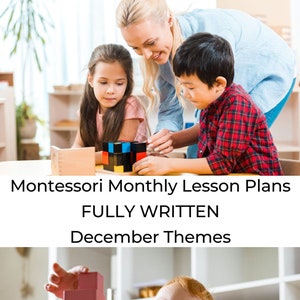 Montessori DAILY Curriculum December Monthly Lesson Plan 4 Weeks of ...