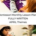 Montessori DAILY CURRICULUM September Monthly Lesson Plan 4 Weeks of ...