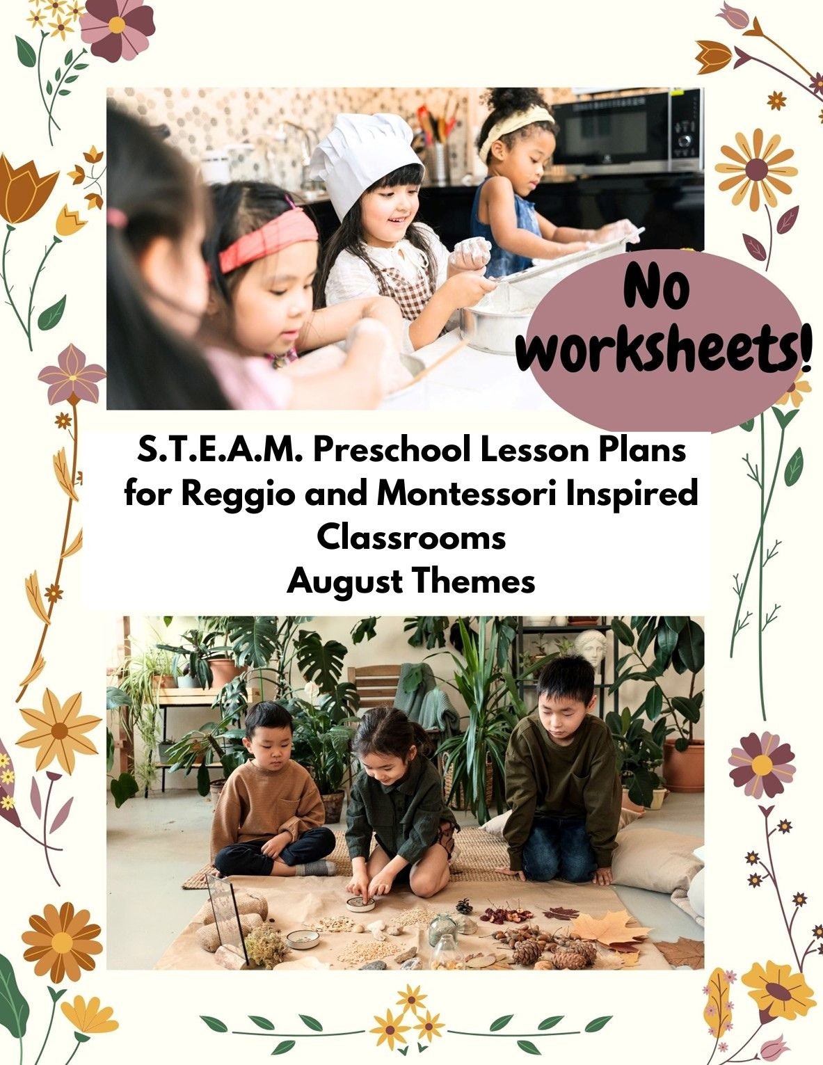 Preschool Lesson Plans Daily Curriculum STEAM Reggio Montessori AUGUST ...