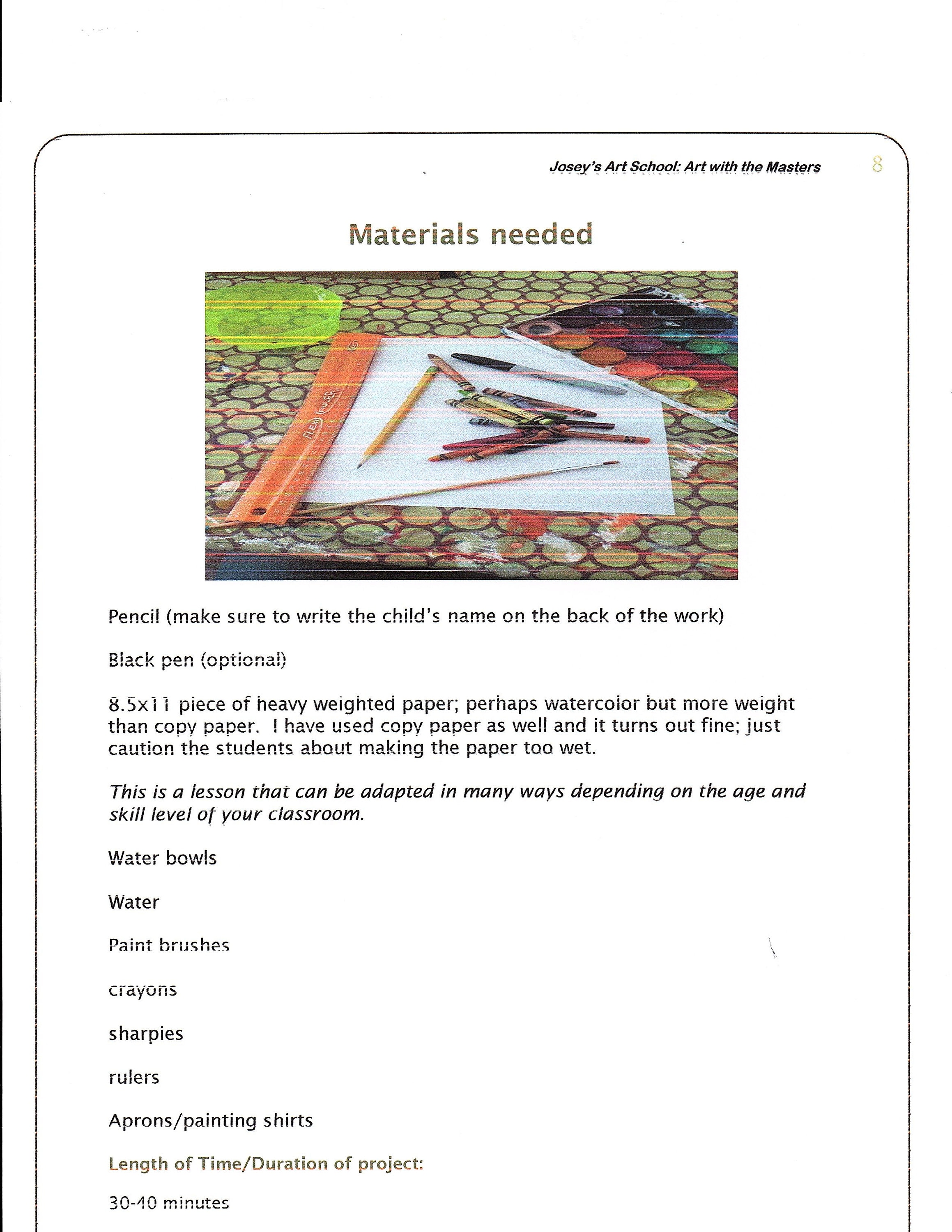 BUNDLE 5 Preschool Art Lessons Bundle 6 Famous Artists Art and - Etsy