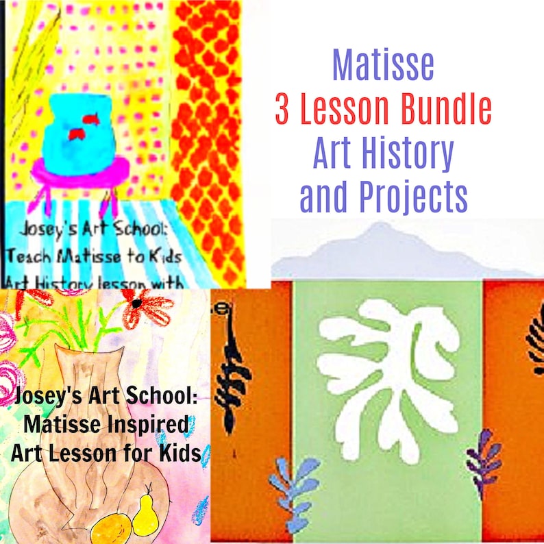 Matisse Art 3 Lesson Bundle Amaryllis Goldfish Dancer K-6th Common Core ...