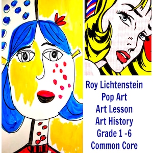 Art Lesson Roy Lichtenstein Grades 1 to 5 Art History Drawing ELA ...