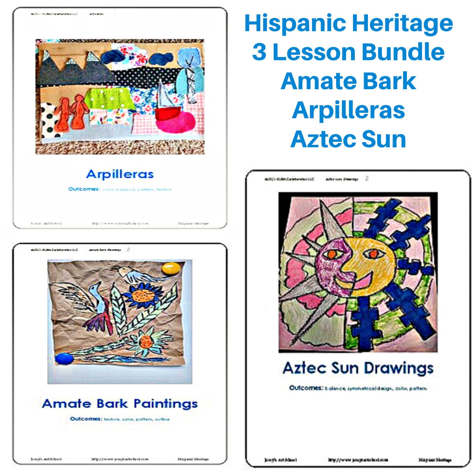 Hispanic Heritage Art Lessons Bundle Three Lesson Plans Common Core Art ...