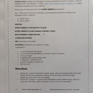 Montessori DAILY CURRICULUM September Monthly Lesson Plan 4 Weeks of ...