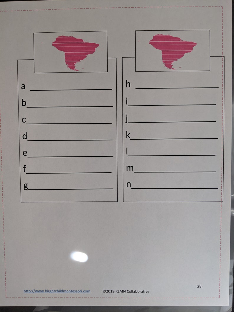 Montessori Geography. South America Montessori Lesson. Write - Etsy