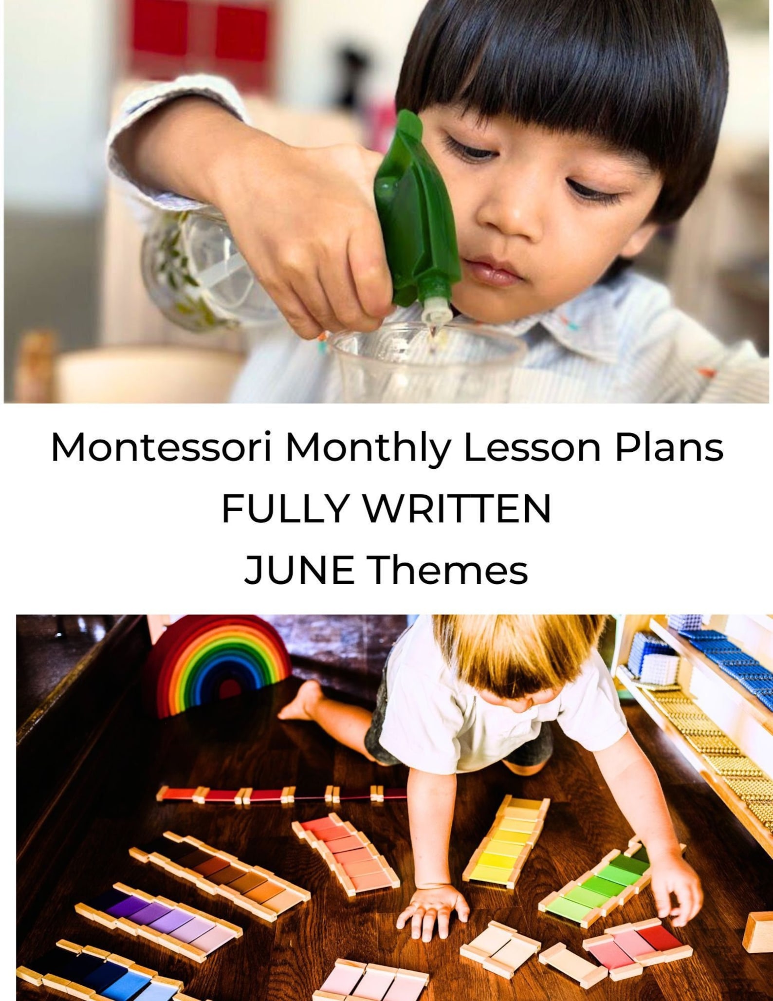 Montessori DAILY CURRICULUM June Monthly Lesson Plan 4 Weeks of Step by ...