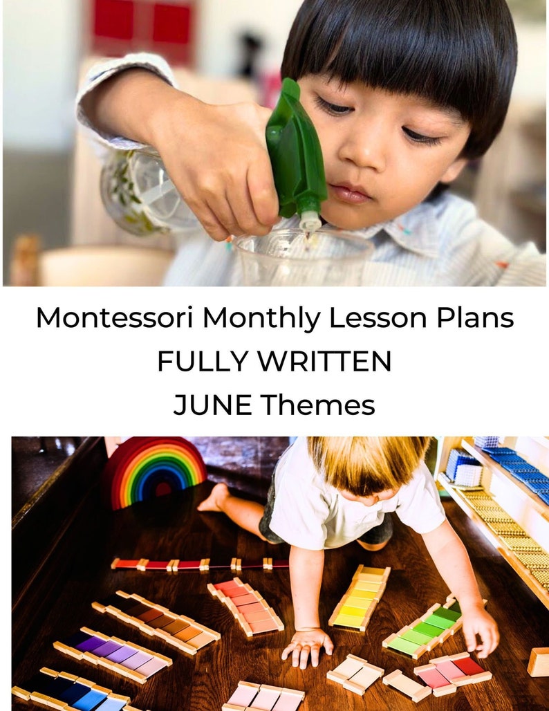 Montessori DAILY CURRICULUM June Monthly Lesson Plan 4 Weeks of Step by ...