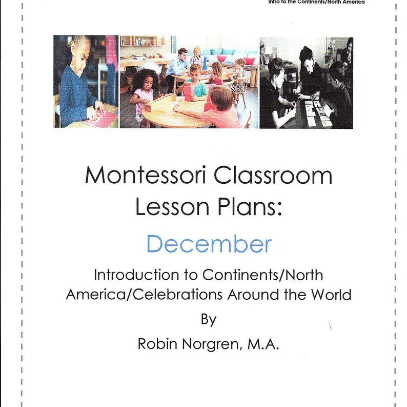 Montessori DAILY Curriculum December Monthly Lesson Plan 4 Weeks of ...