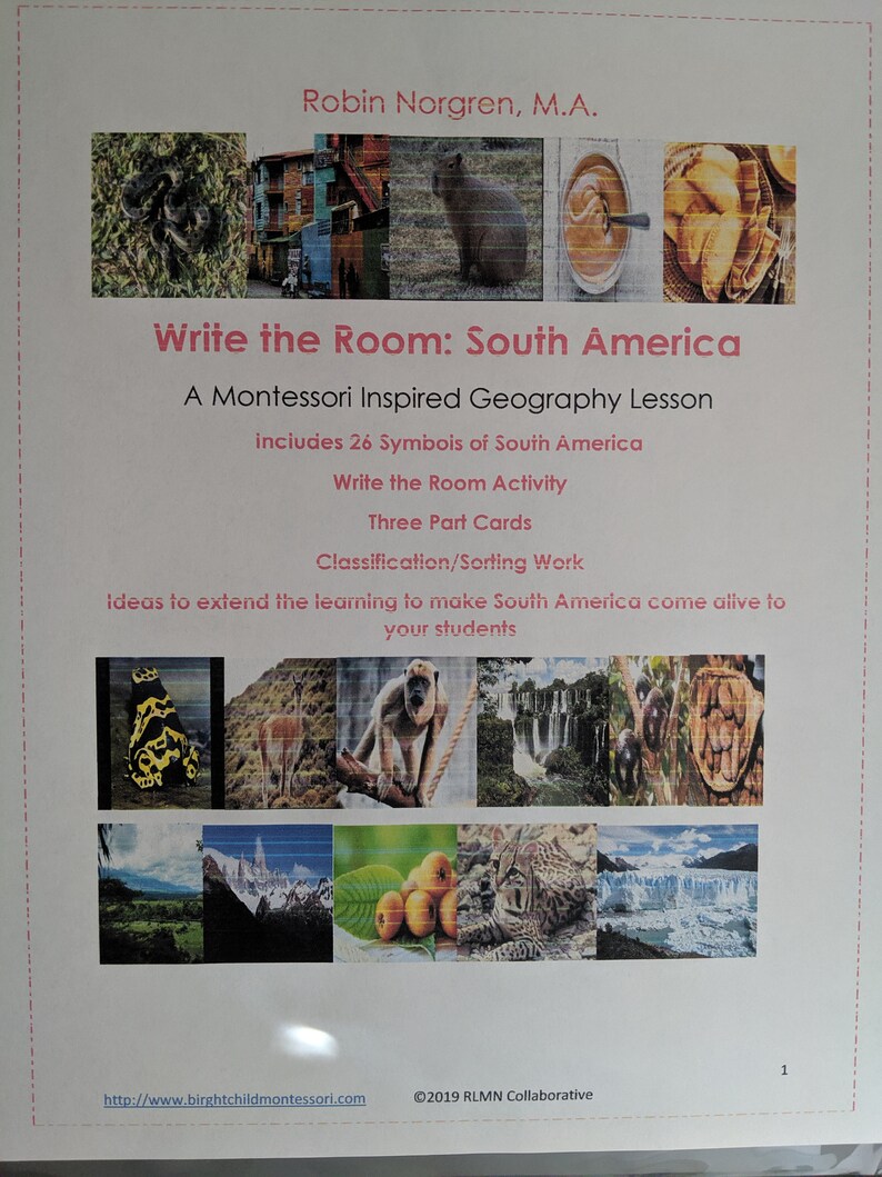 Montessori Geography. South America Montessori Lesson. Write - Etsy