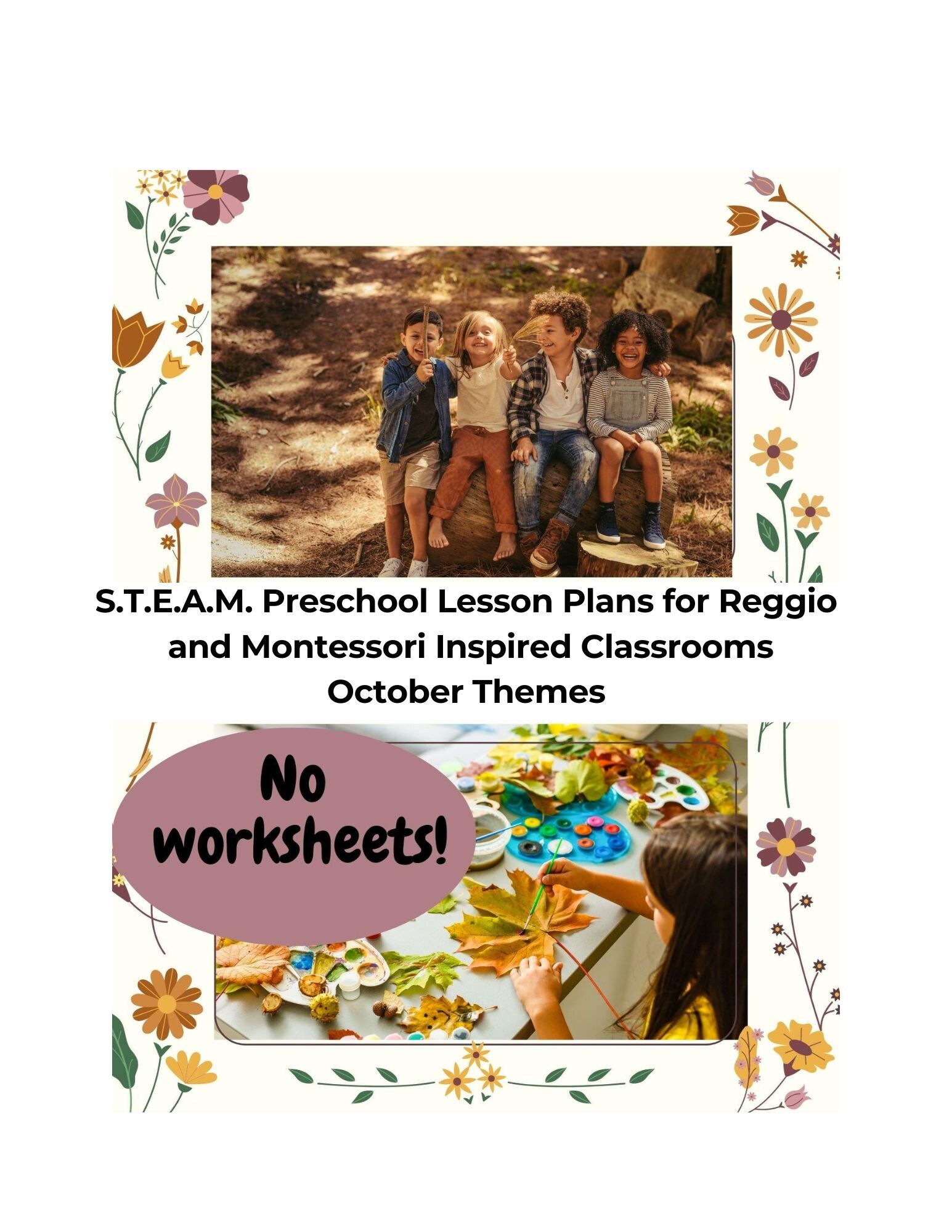 Preschool Curriculum Lesson Plans Fully Written STEAM Reggio Montessori ...