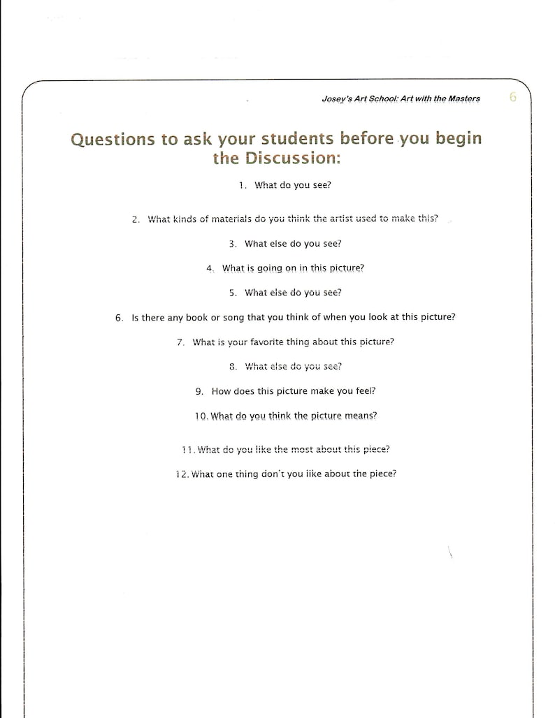 BUNDLE 5 Preschool Art Lessons Bundle 4 Famous Artists Art and - Etsy